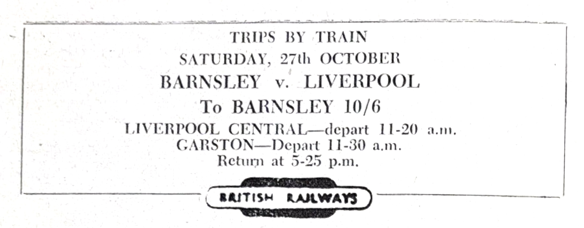 Matchdetails from Barnsley - Liverpool played on Saturday 27 October ...