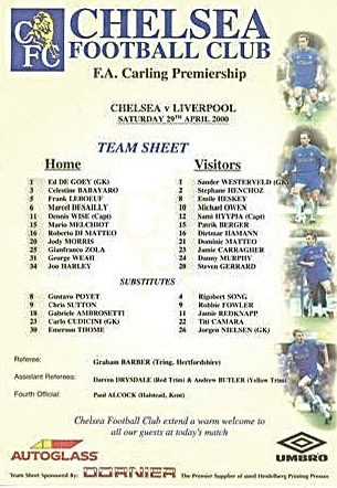 Chelsea 29 Apr 2000 - LFChistory.net