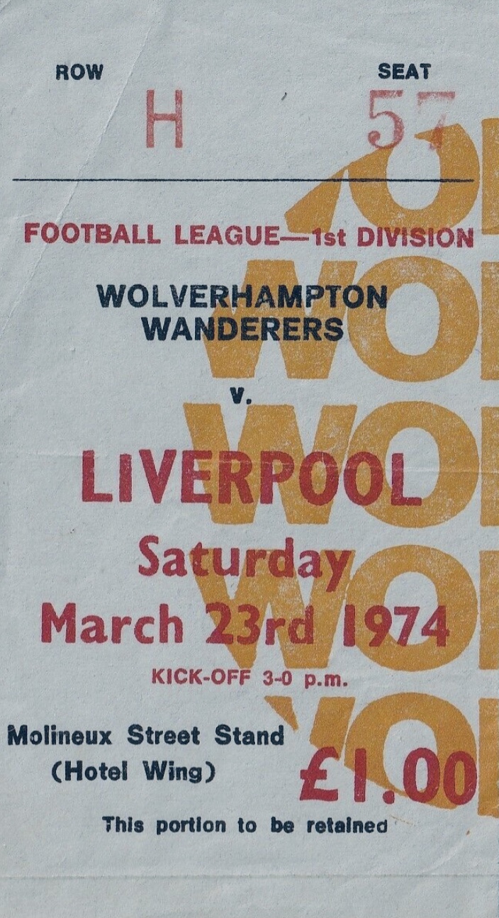 Matchdetails from Wolves - Liverpool played on Saturday 23 March 1974 ...