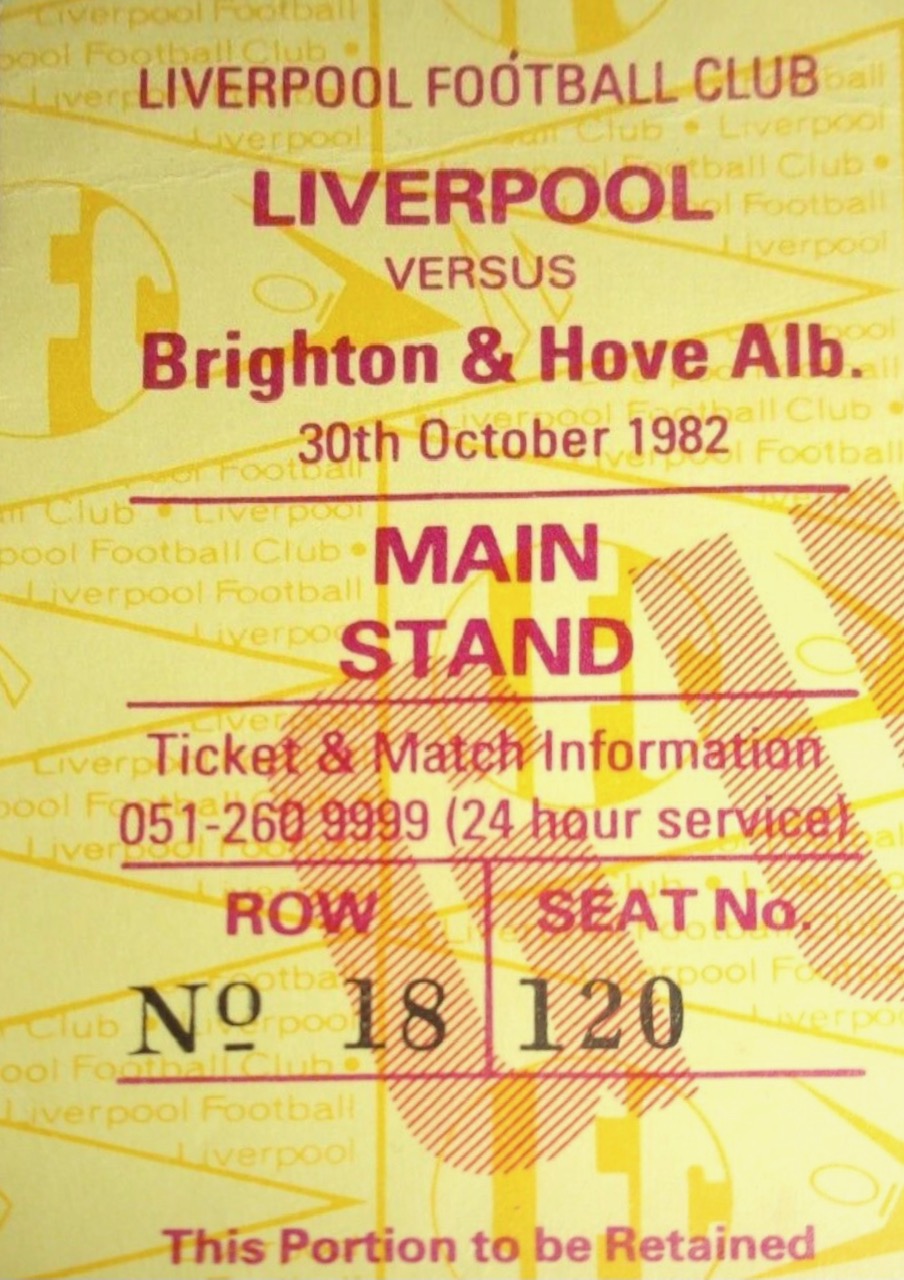 Brighton & Hove Albion 30 Oct 1982 - LFChistory.net