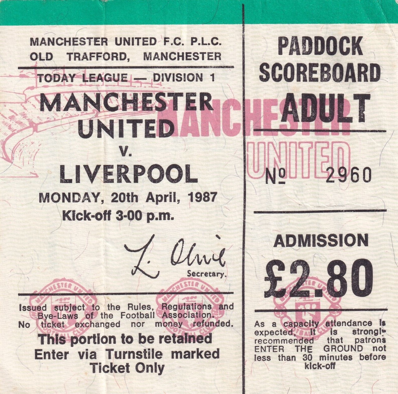 Manchester United 20 Apr 1987 - LFChistory.net