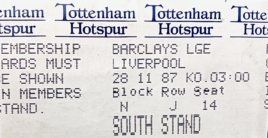 Tottenham Hotspur 28 Nov 1987 - LFChistory.net