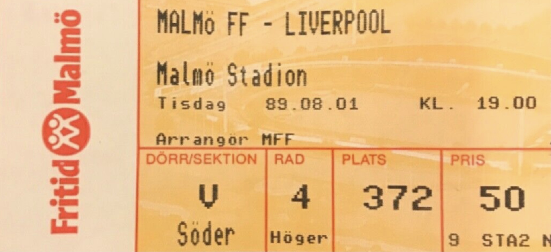 Matchdetails from Malmo - Liverpool played on Tuesday 1 August 1989 ...