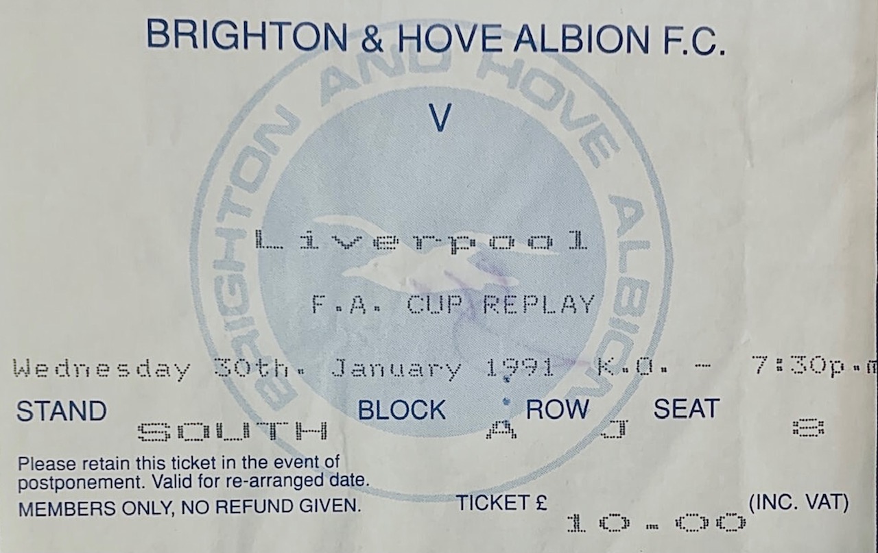 Brighton & Hove Albion 30 Jan 1991 - LFChistory.net