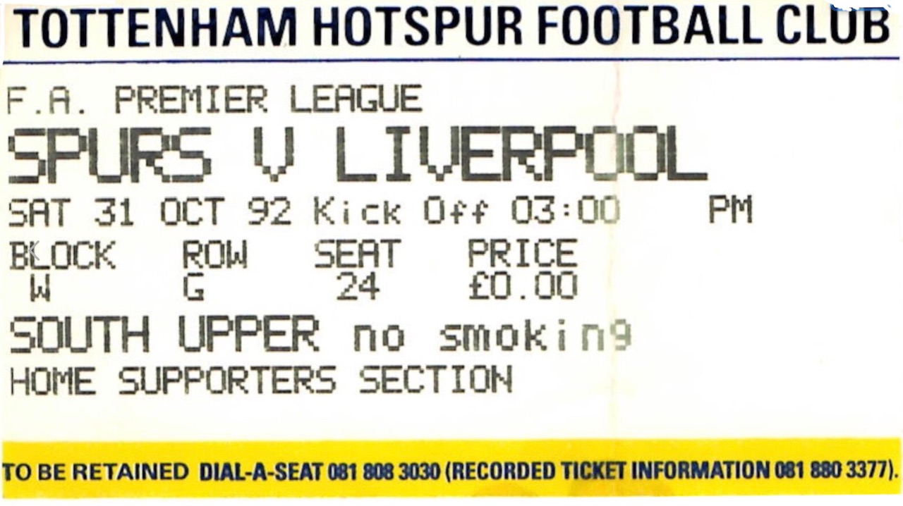 Tottenham Hotspur 31 Oct 1992 - LFChistory.net