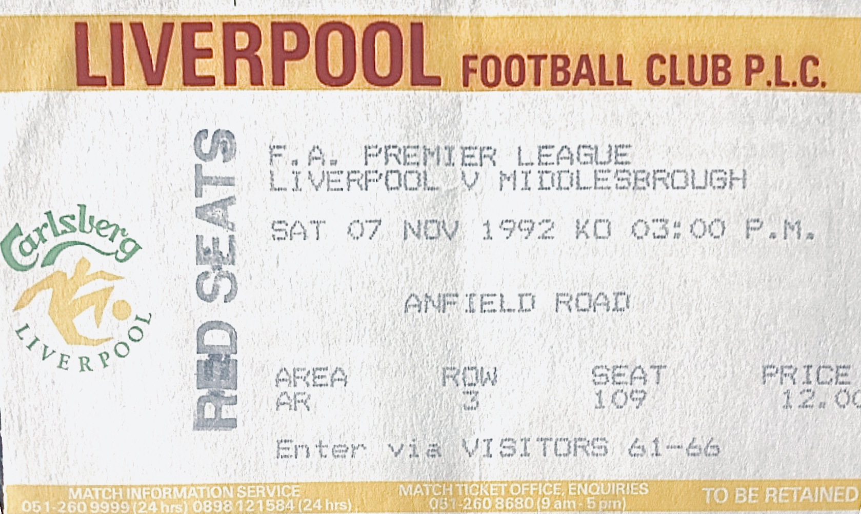 Middlesbrough 07 Nov 1992 - LFChistory.net