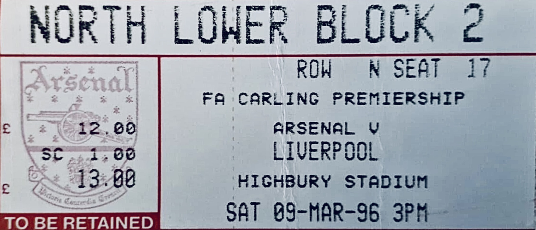 Arsenal 01 May 1996 - LFChistory.net