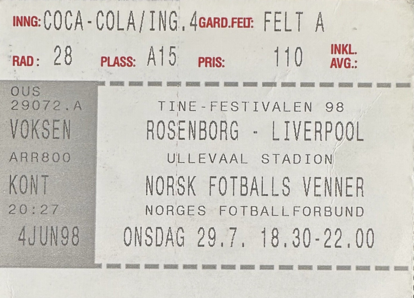 Matchdetails from Rosenborg - Liverpool played on Wednesday 29 July ...