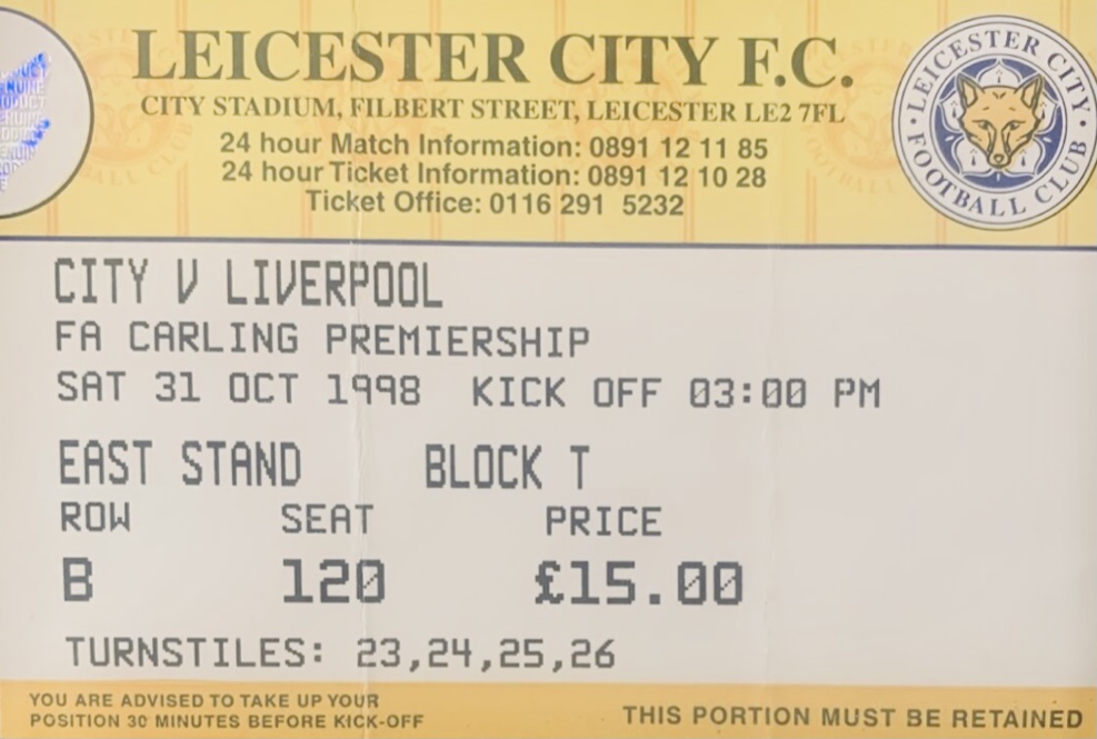 Leicester City 31 Oct 1998 - LFChistory.net