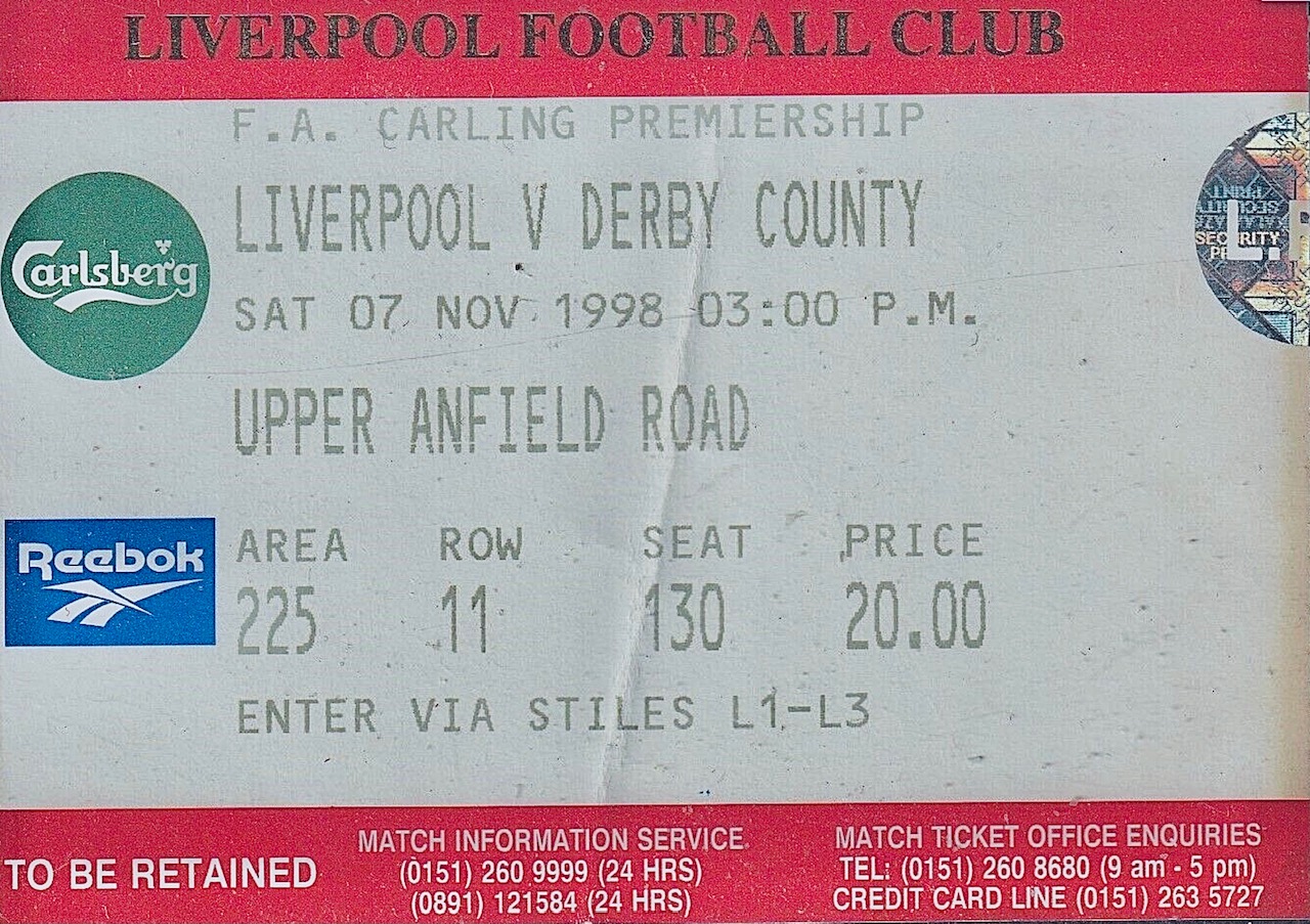 Derby County 07 Nov 1998 - LFChistory.net