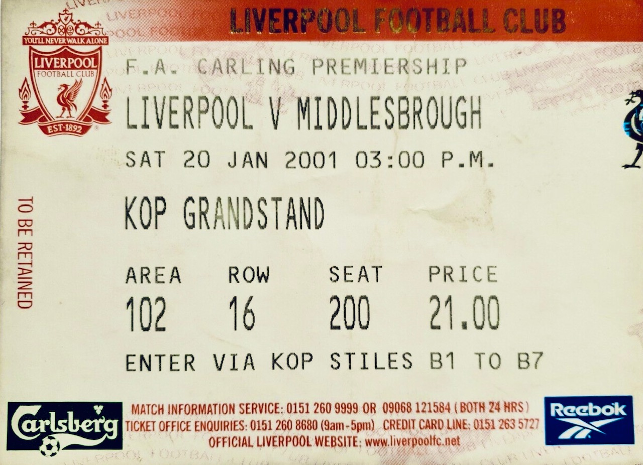 Middlesbrough 20 Jan 2001 - LFChistory.net