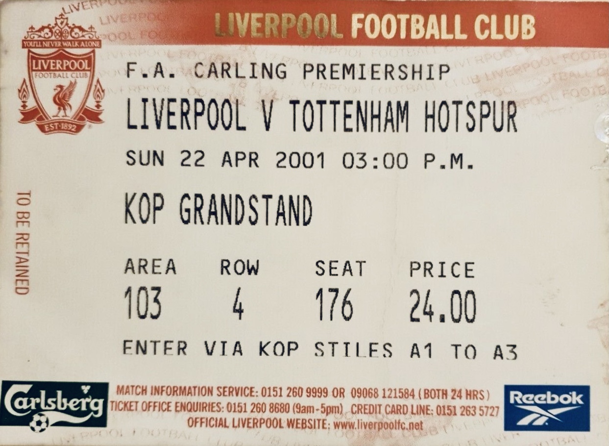 Tottenham Hotspur 22 Apr 2001 - LFChistory.net