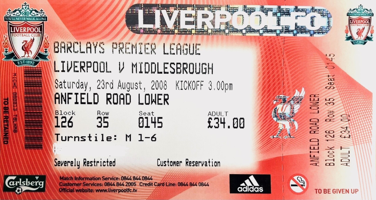 Middlesbrough 23 Aug 2008 - LFChistory.net