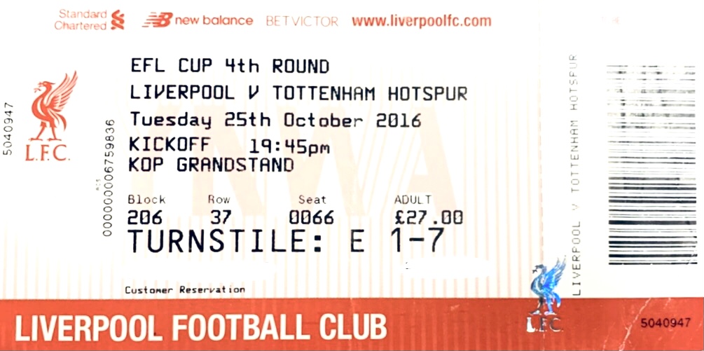 Tottenham Hotspur 25 Oct 2016 - LFChistory.net