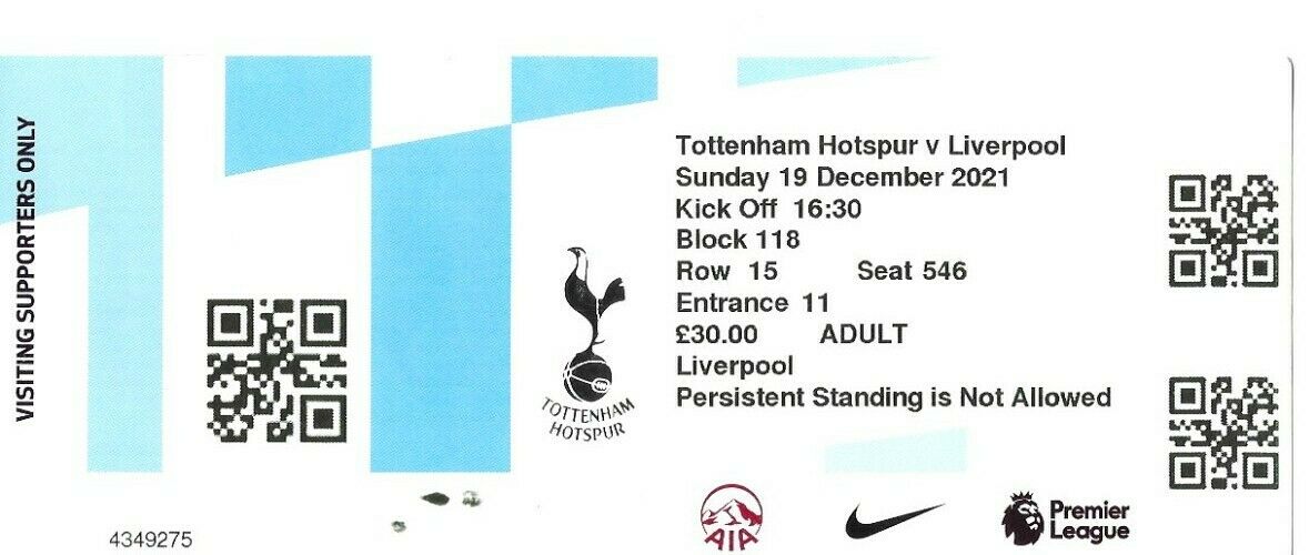 Tottenham Hotspur 19 Dec 2021 - LFChistory.net