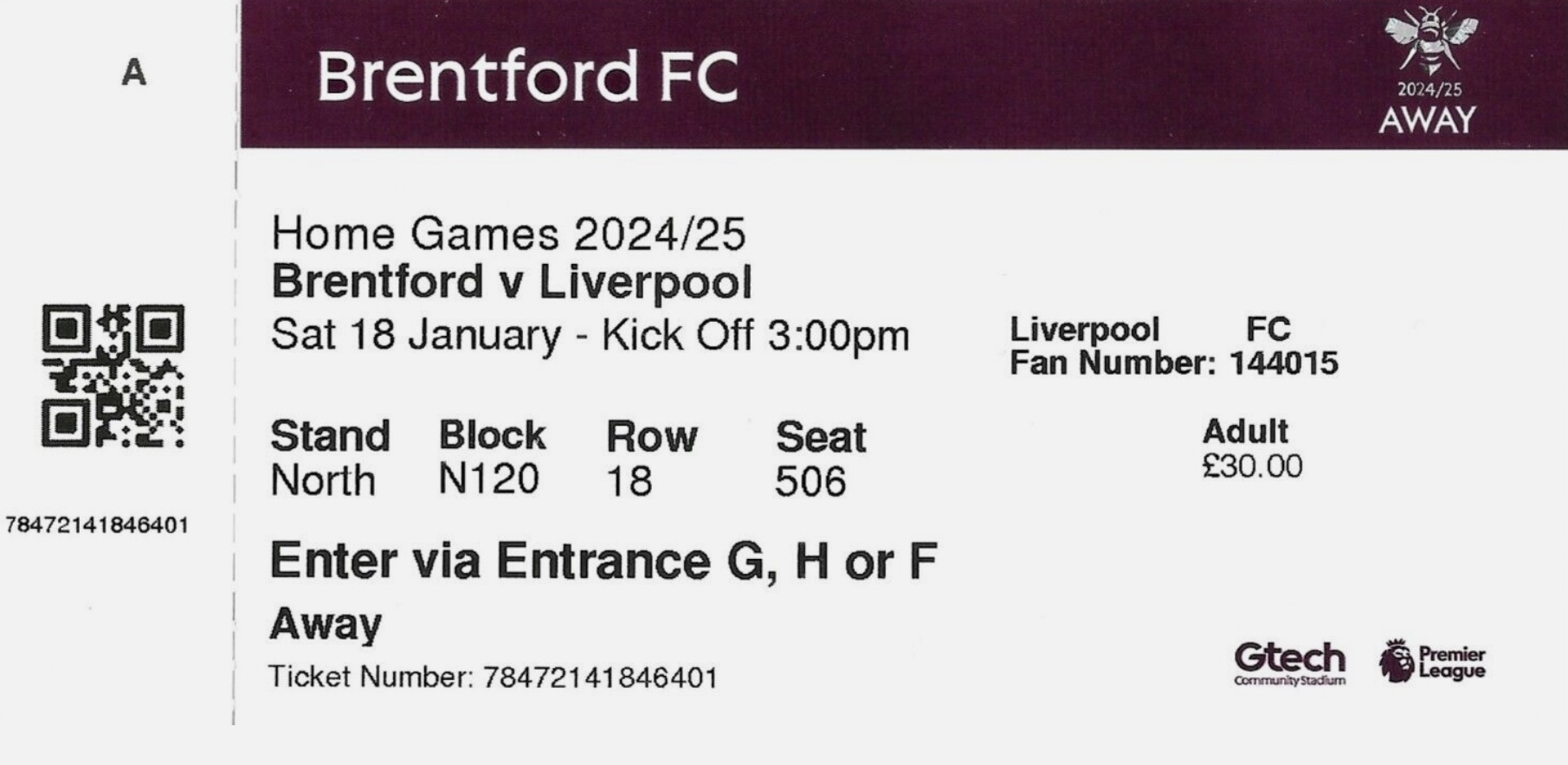 Matchdetails from Brentford - Liverpool played on Saturday 18 January ...