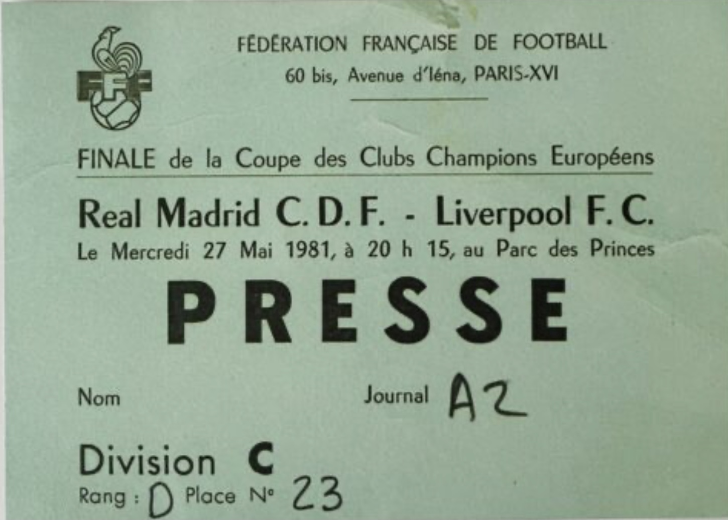 Real Madrid 27 May 1981 - LFChistory.net