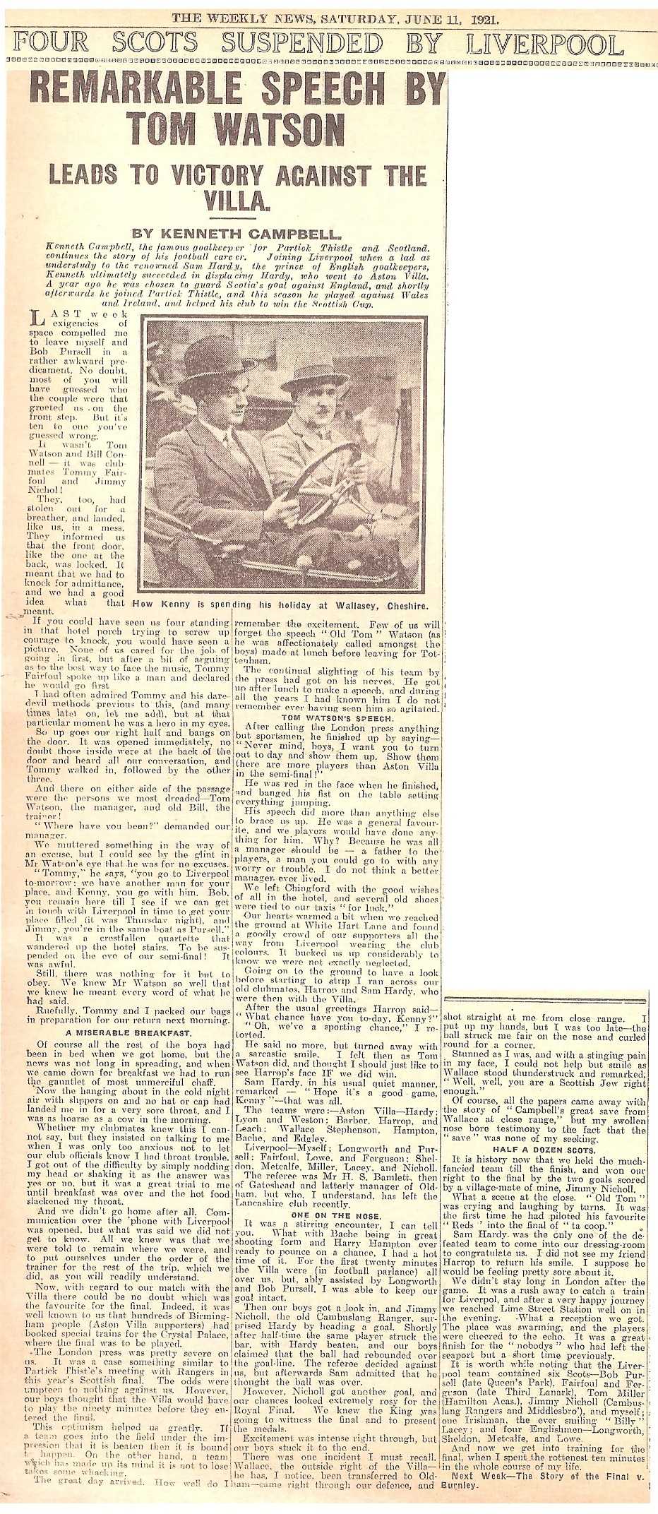 Tom Watson - LFChistory - Stats galore for Liverpool FC!