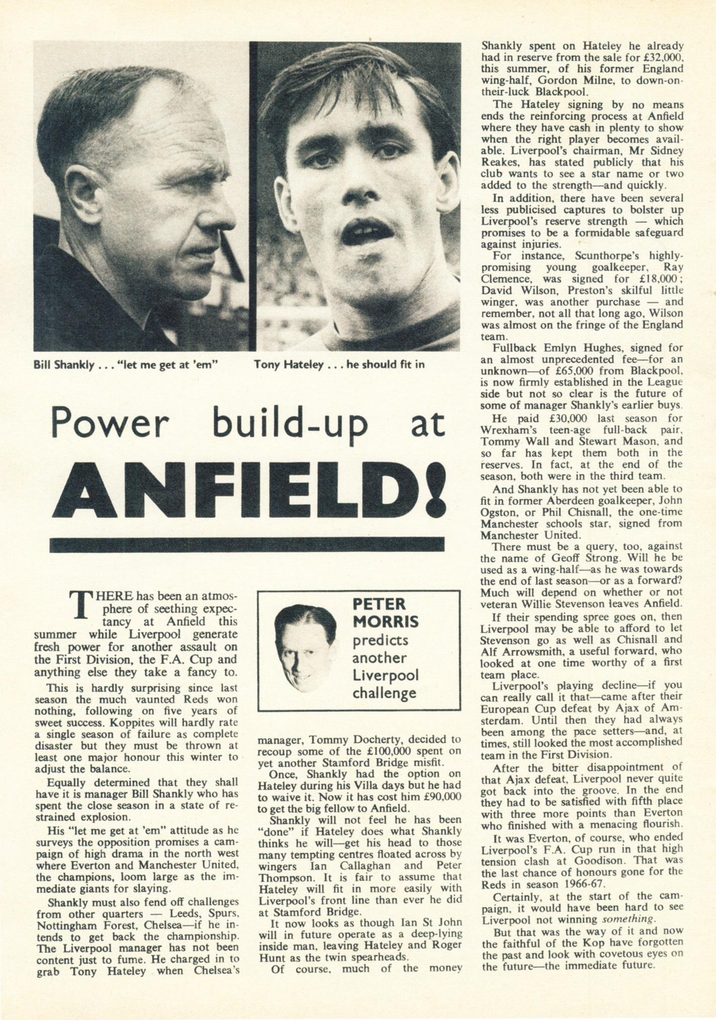 Liverpool career stats for Tony Hateley - LFChistory - Stats galore for ...