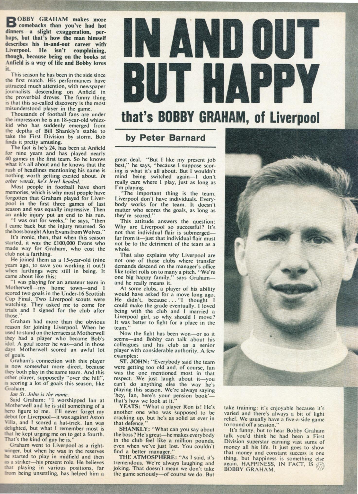 Liverpool career stats for Bobby Graham - LFChistory - Stats galore for ...
