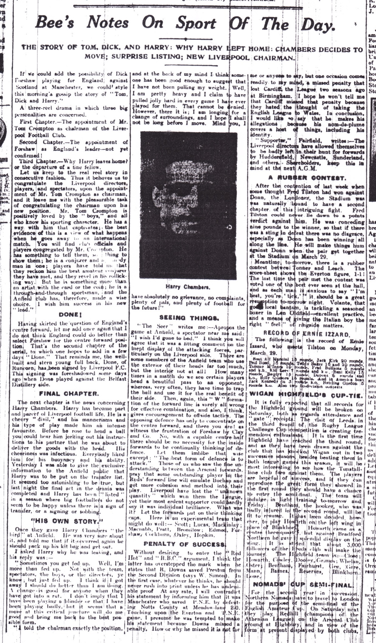 Liverpool career stats for Harry Chambers - LFChistory - Stats galore ...