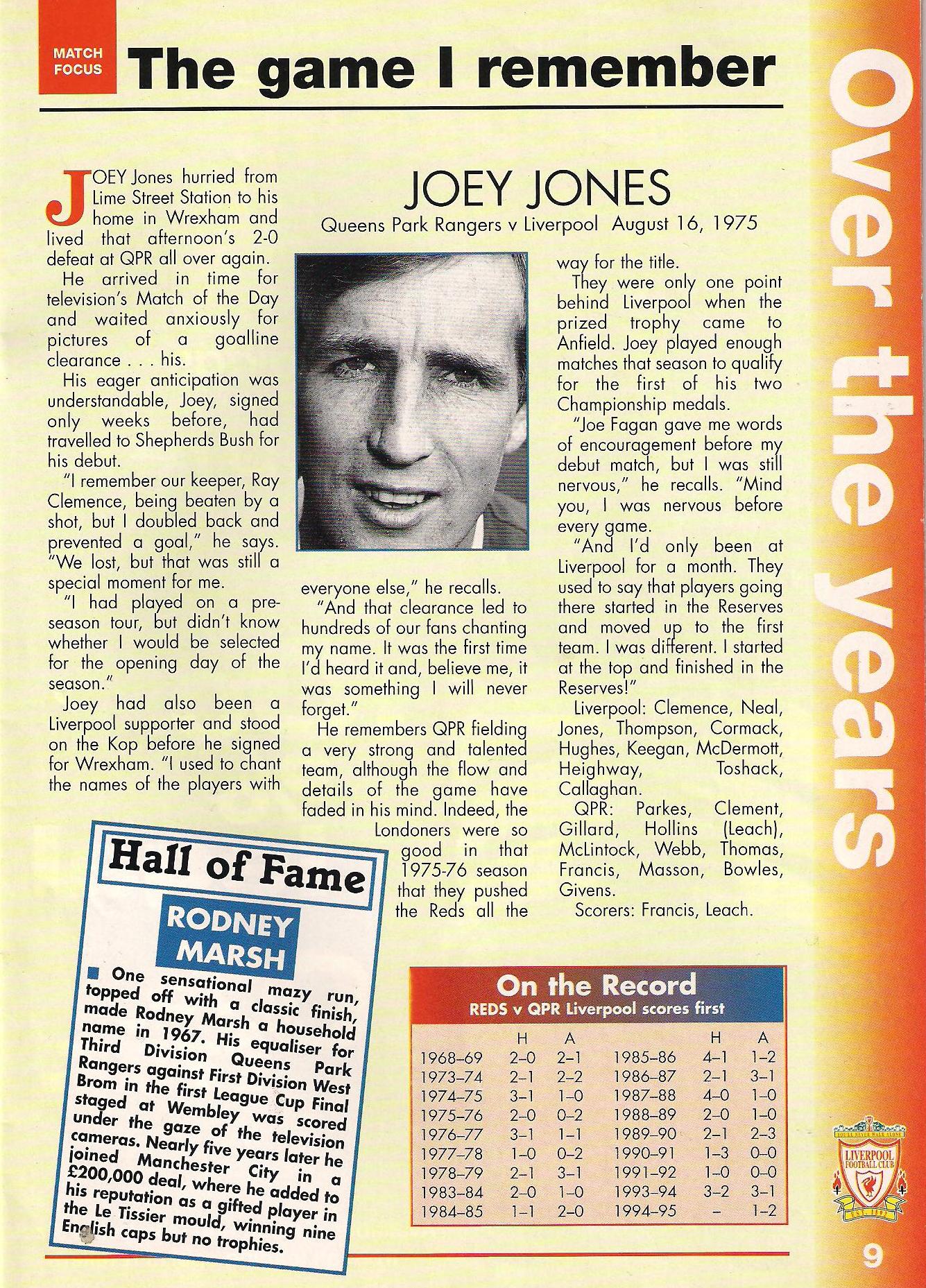 Liverpool career stats for Joey Jones - LFChistory - Stats galore for ...