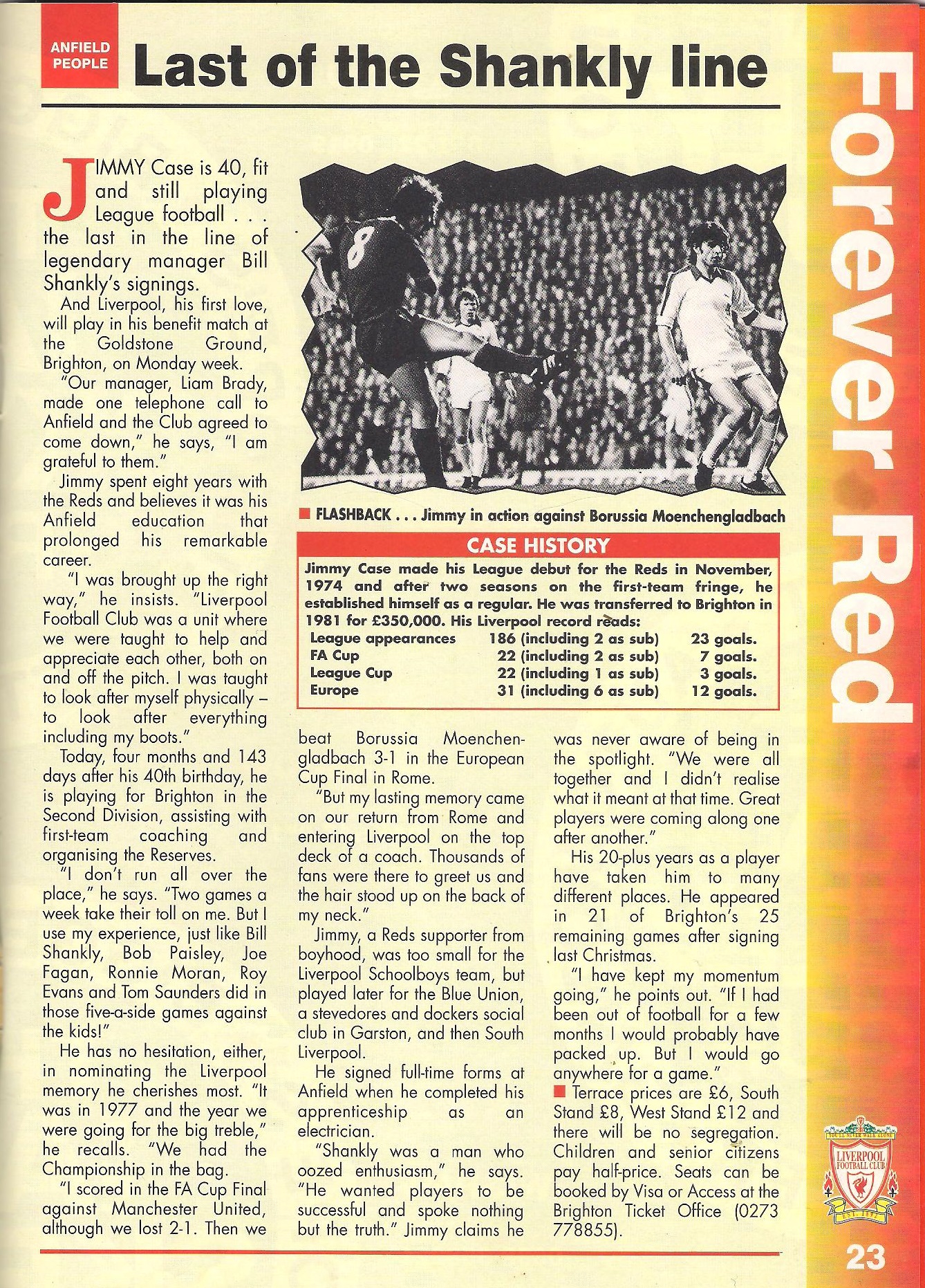 Liverpool career stats for Jimmy Case - LFChistory - Stats galore for ...