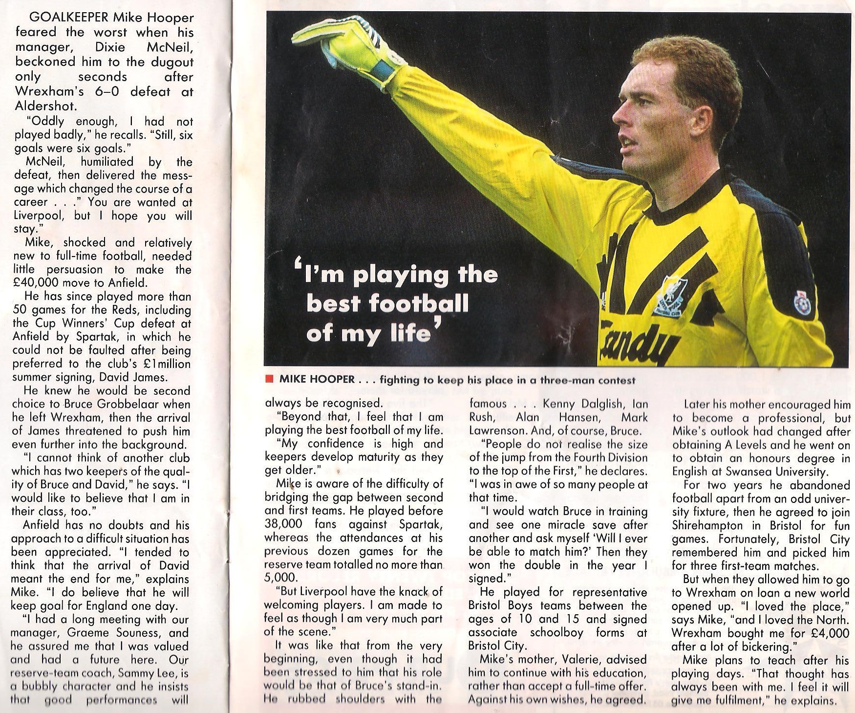 Liverpool career stats for Mike Hooper - LFChistory - Stats galore for ...