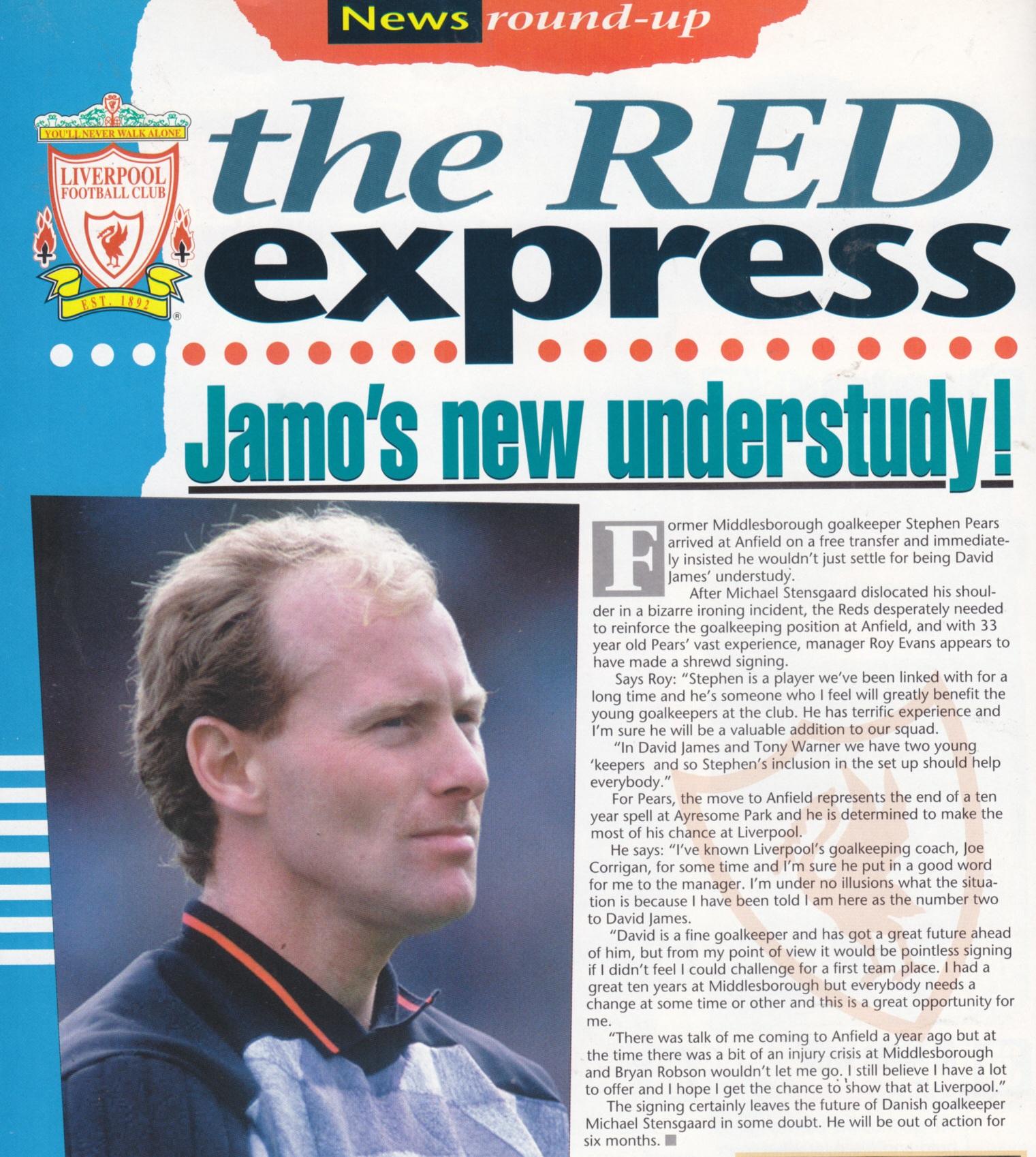 Liverpool career stats for Stephen Pears - LFChistory - Stats galore ...