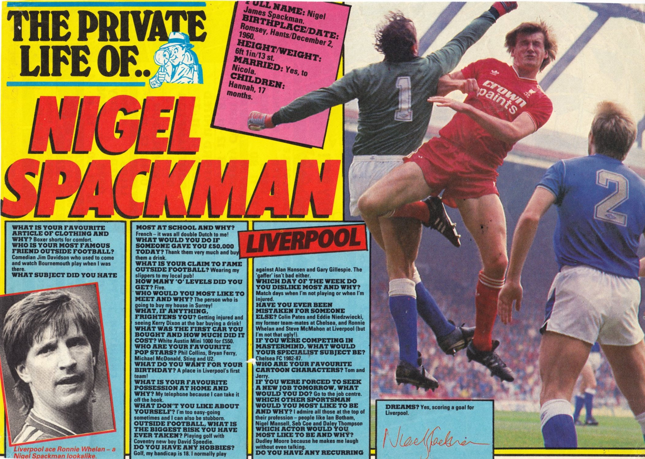Liverpool career stats for Nigel Spackman - LFChistory - Stats galore ...