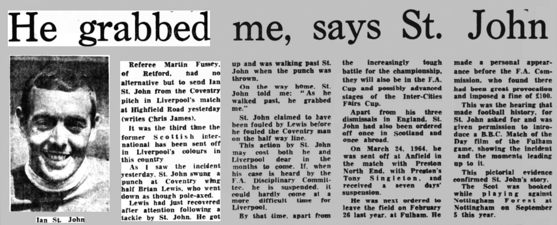 Liverpool career stats for Ian St John - LFChistory - Stats galore for ...