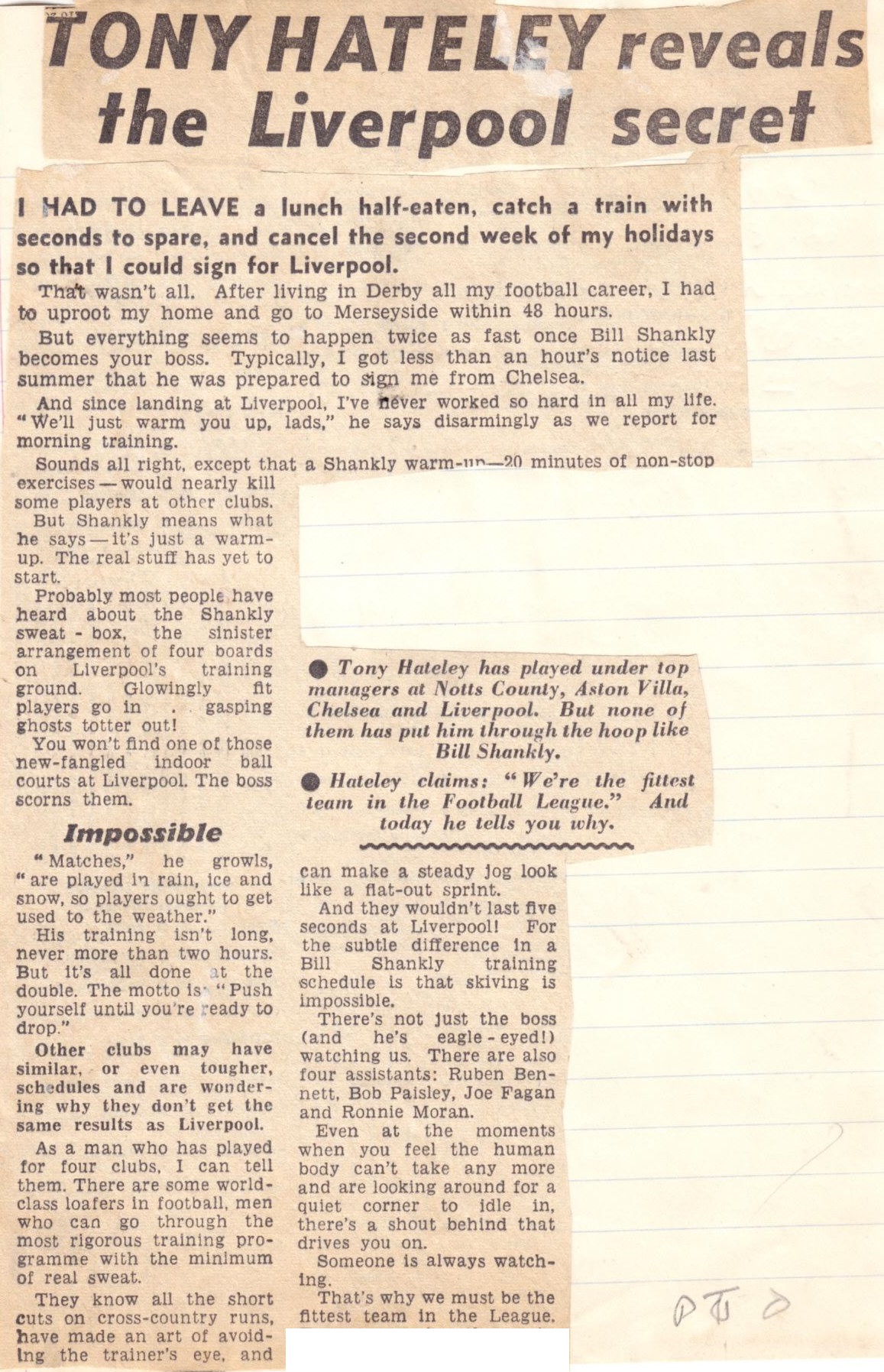 Liverpool career stats for Tony Hateley - LFChistory - Stats galore for ...