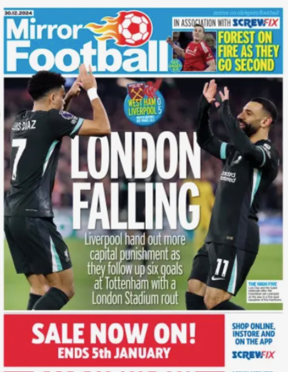 Matchdetails from West Ham United - Liverpool played on Sunday 29 ...