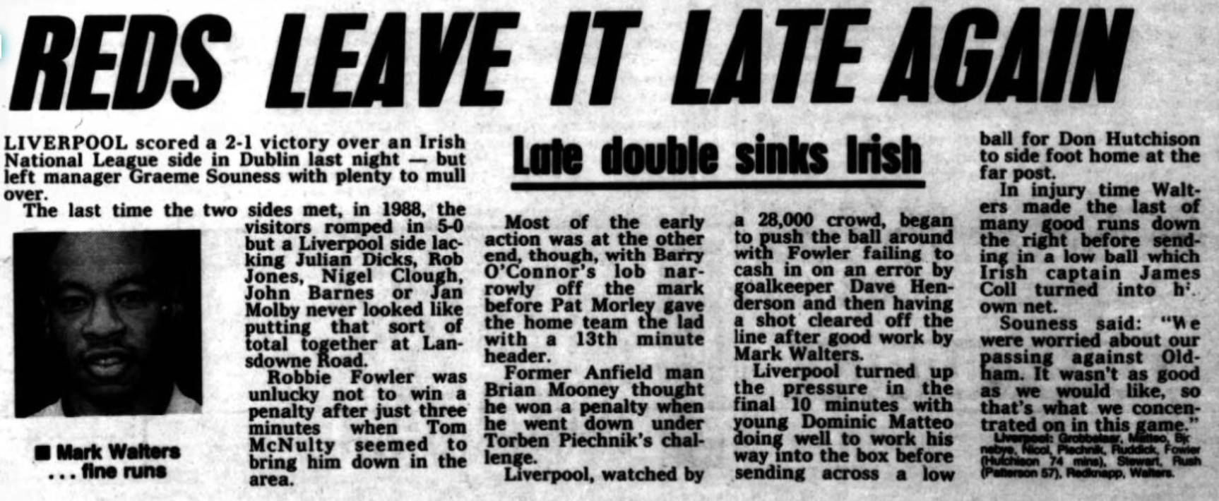 Matchdetails from Bord Gais National League - Liverpool played on ...