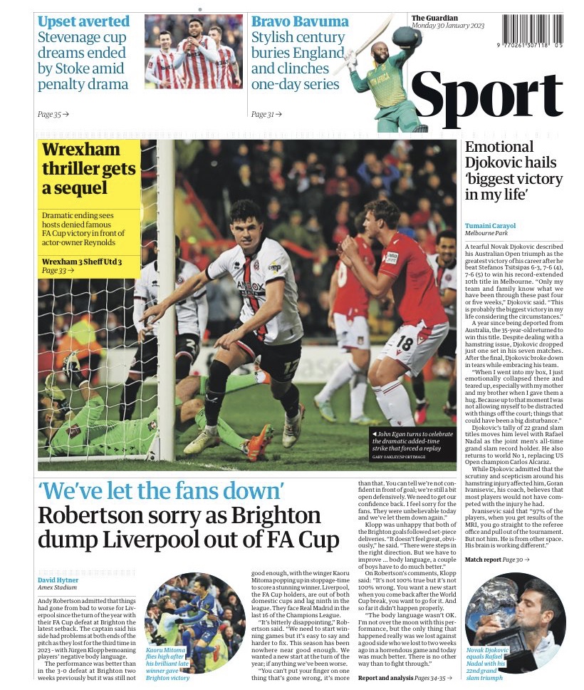 Matchdetails from Brighton & Hove Albion - Liverpool played on Sunday ...