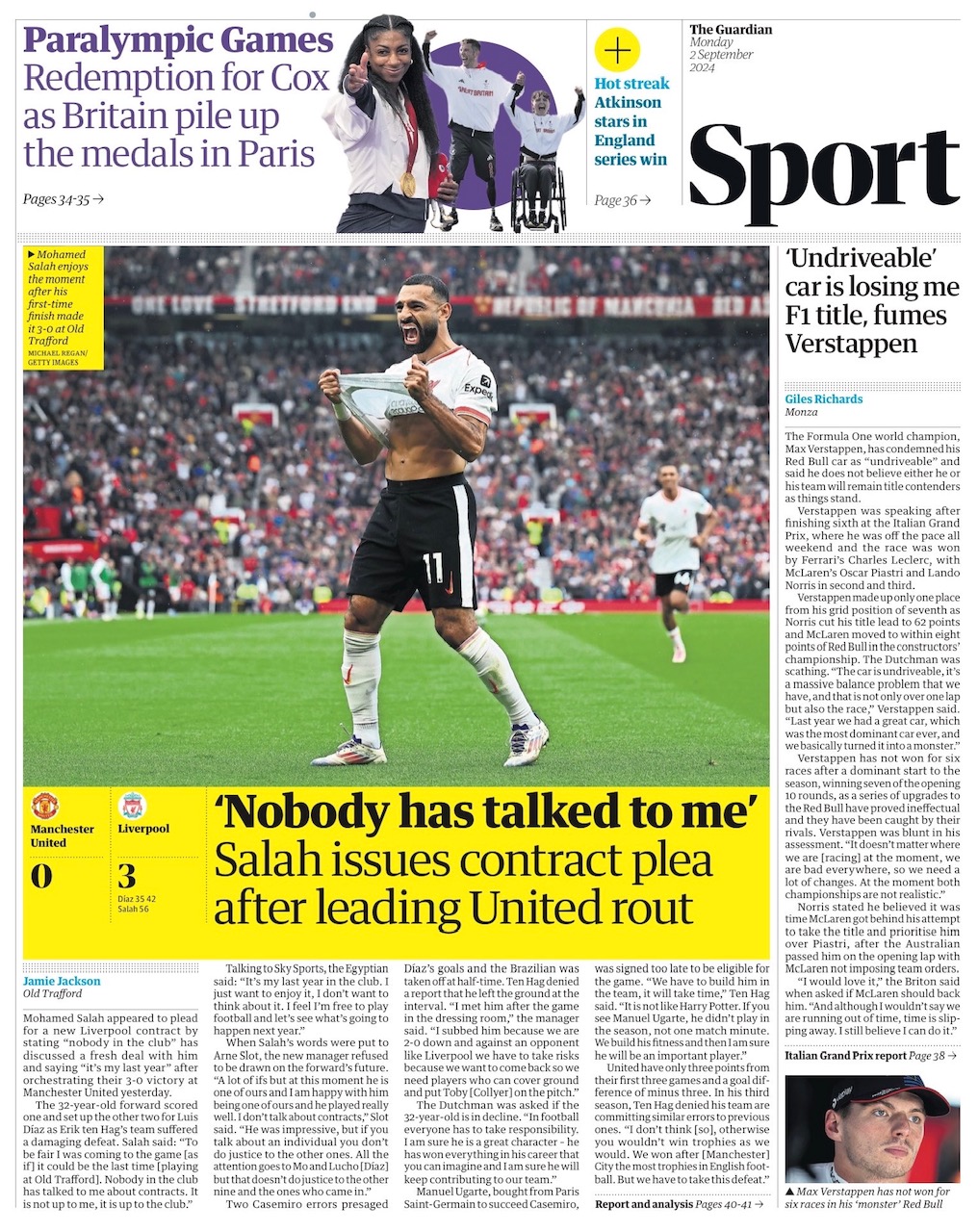 Matchdetails from Manchester United - Liverpool played on Sunday 1 ...