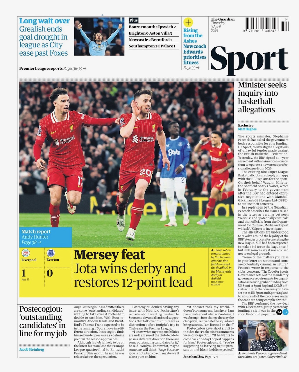 Matchdetails from Liverpool - Everton played on Wednesday 2 April 2025 ...