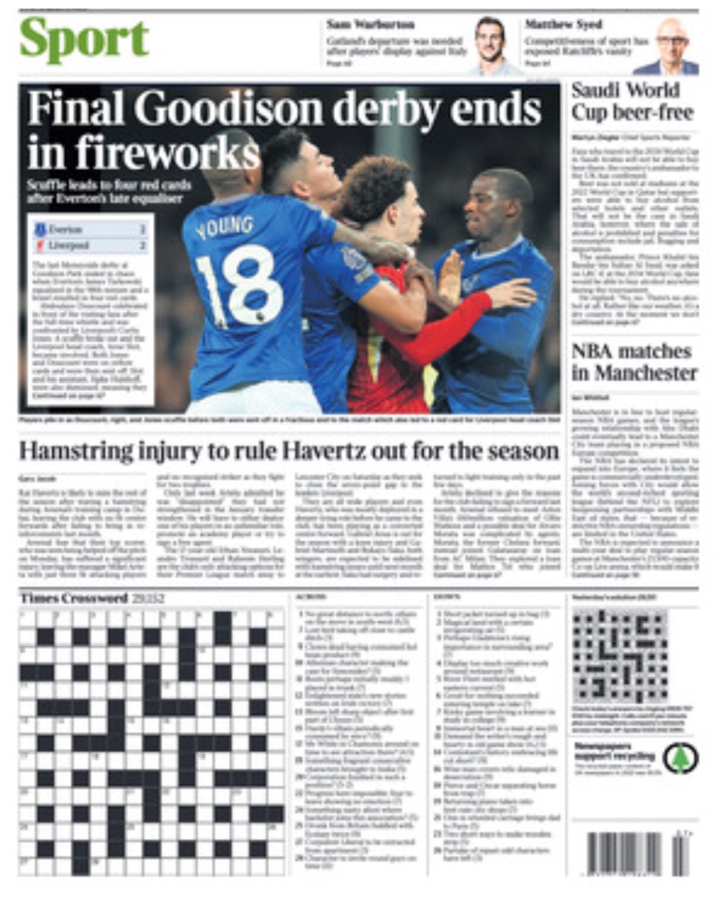 Matchdetails from Everton - Liverpool played on Wednesday 12 February ...