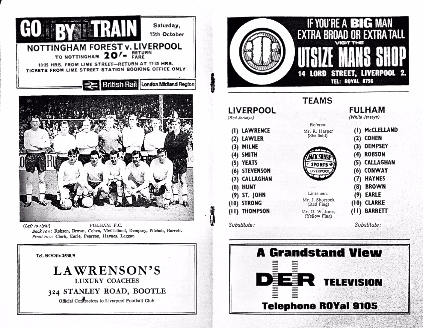 Fulham 08 Oct 1966 - LFChistory.net
