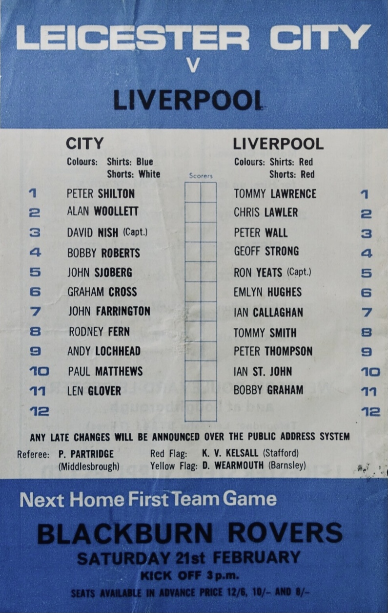 Leicester City 11 Feb 1970 - LFChistory.net