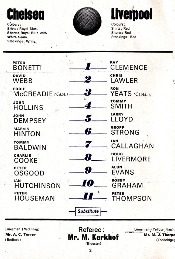 Chelsea 18 Apr 1970 - LFChistory.net