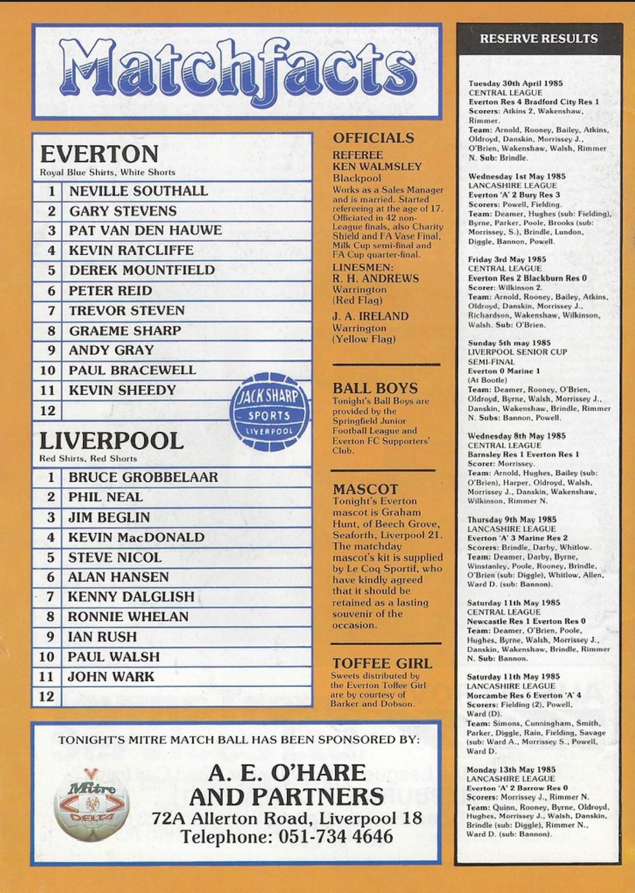 Everton 23 May 1985 - LFChistory.net