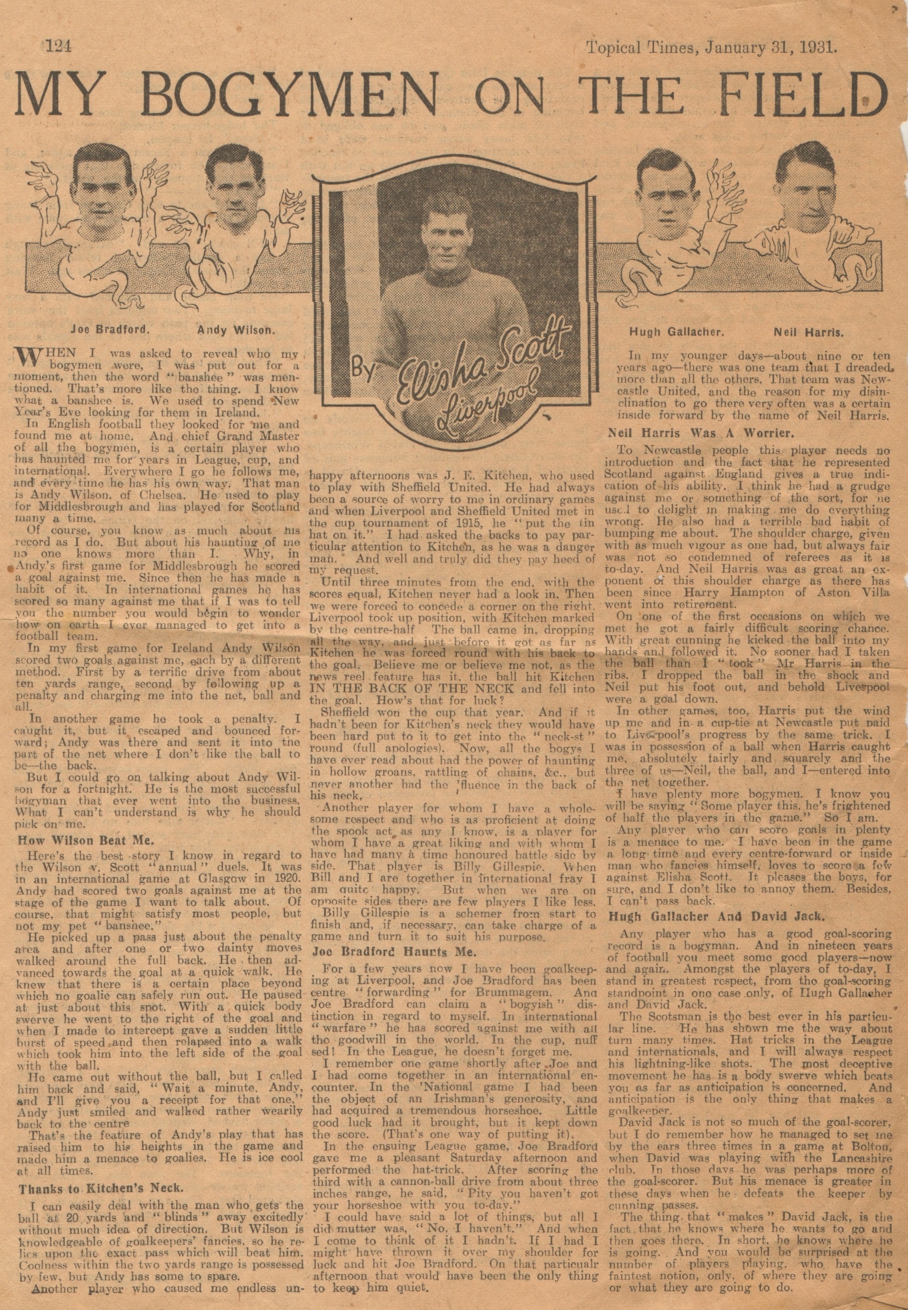 Liverpool career stats for Elisha Scott - LFChistory - Stats galore for ...