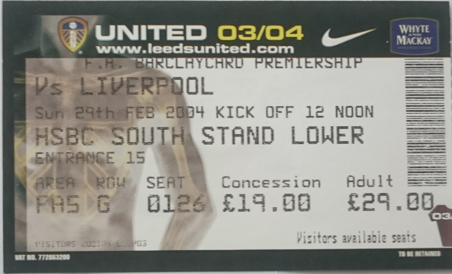 Leeds United 29 Feb 2004 - LFChistory - Stats galore for Liverpool FC!