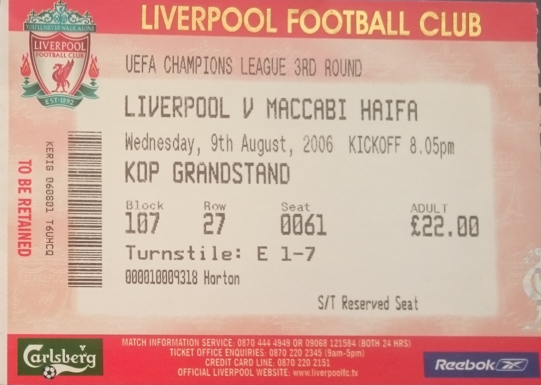 Matchdetails from Liverpool - Maccabi Haifa played on Wednesday 9 ...