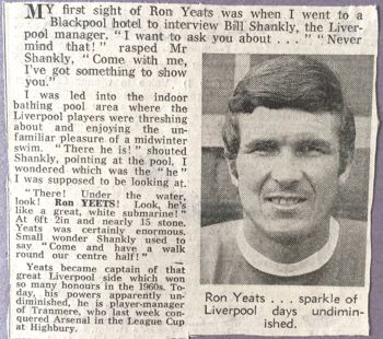 Look at Yeats, Shankly demands